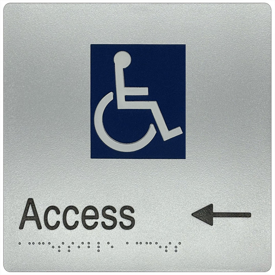 Braille & Tactile Accessible Entry Sign with Directional Arrow (L ...