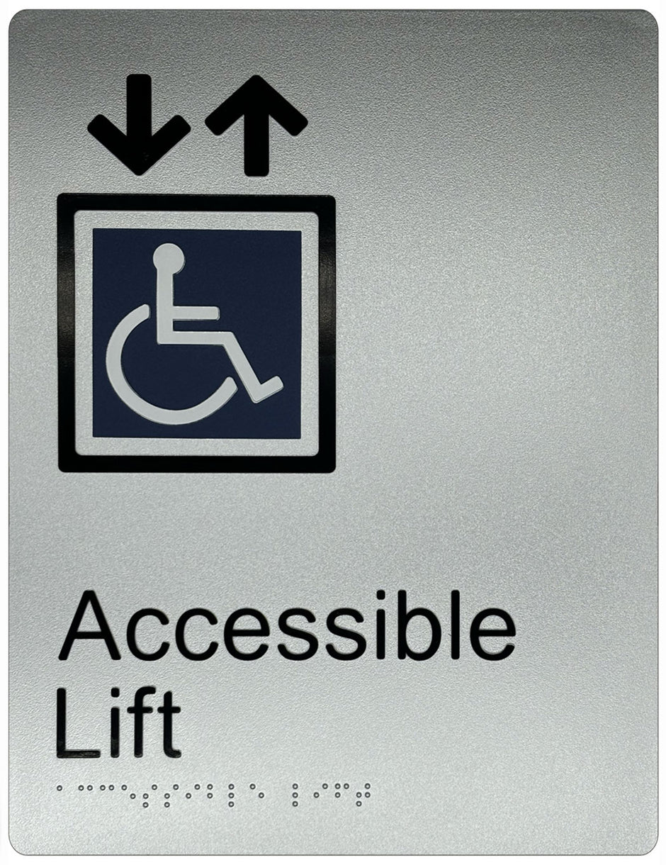 Braille & Tactile Accessible Lift Sign – Bractile Signs