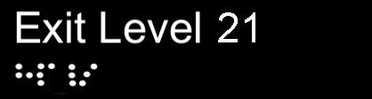 Braille & Tactile Exit Level 21 Sign – Bractile Signs