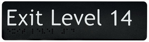 Braille & Tactile Exit Level 14 Sign – Bractile