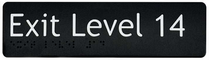 Braille & Tactile Exit Level 14 Sign – Bractile