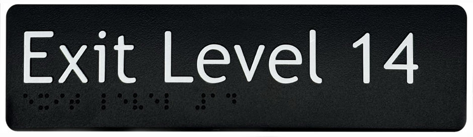 Braille & Tactile Exit Level 14 Sign – Bractile