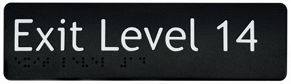 Braille & Tactile Exit Level 14 Sign – Bractile