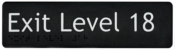 Braille & Tactile Exit Level 18 Sign – Bractile