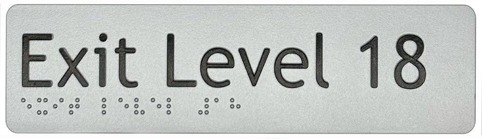Braille & Tactile Exit Level 18 Sign – Bractile