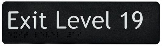Braille & Tactile Exit Level 19 Sign – Bractile Signs