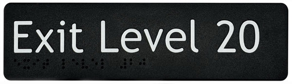 Braille & Tactile Exit Level 20 Sign – Bractile