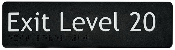 Braille & Tactile Exit Level 20 Sign – Bractile