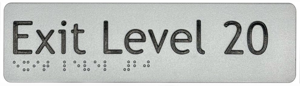 Braille & Tactile Exit Level 20 Sign – Bractile
