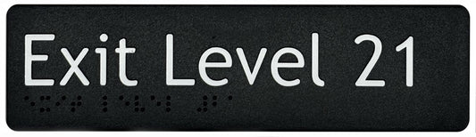 Braille & Tactile Exit Level 21 Sign – Bractile