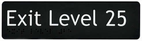 Braille & Tactile Exit Level 25 Sign – Bractile