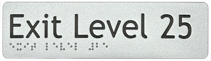 Braille & Tactile Exit Level 25 Sign – Bractile