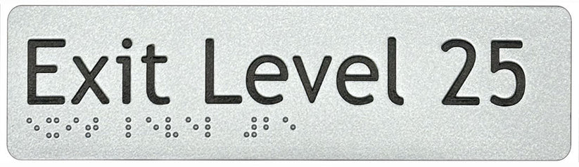 Braille & Tactile Exit Level 25 Sign – Bractile