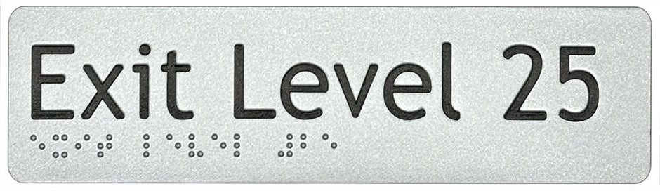 Braille & Tactile Exit Level 25 Sign – Bractile