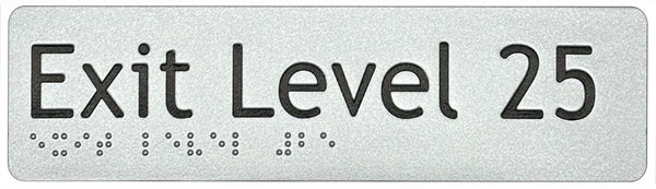 Braille & Tactile Exit Level 25 Sign – Bractile Signs