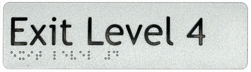Braille & Tactile Exit Level 4 Sign – Bractile