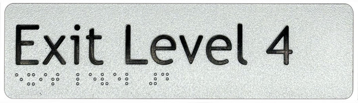 Braille & Tactile Exit Level 4 Sign – Bractile Signs