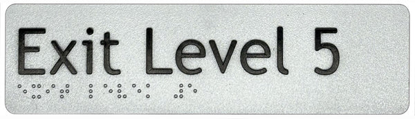 Braille & Tactile Exit Level 5 Sign – Bractile Signs