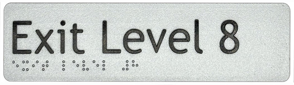 Braille & Tactile Exit Level 8 Sign – Bractile