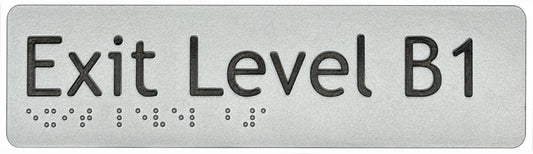 Braille & Tactile Exit Level Basement 1 Sign – Bractile
