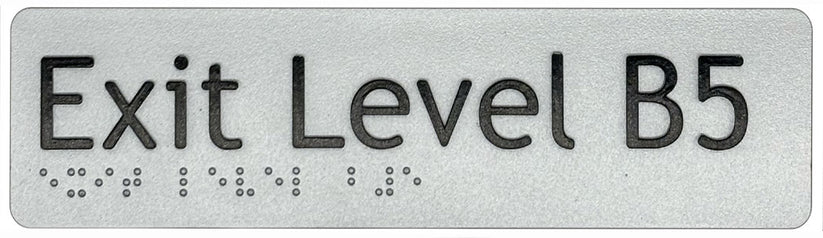 Braille & Tactile Exit Level Basement 5 Sign – Bractile