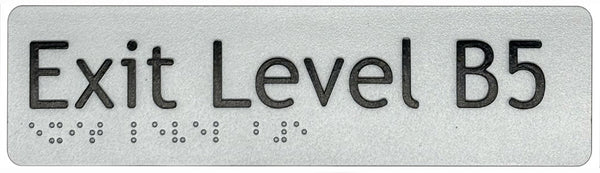 Braille & Tactile Exit Level Basement 5 Sign – Bractile Signs