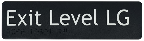 Braille & Tactile Exit Level Lower Ground Sign – Bractile