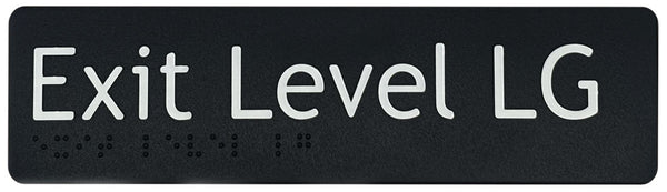 Braille & Tactile Exit Level Lower Ground Sign – Bractile