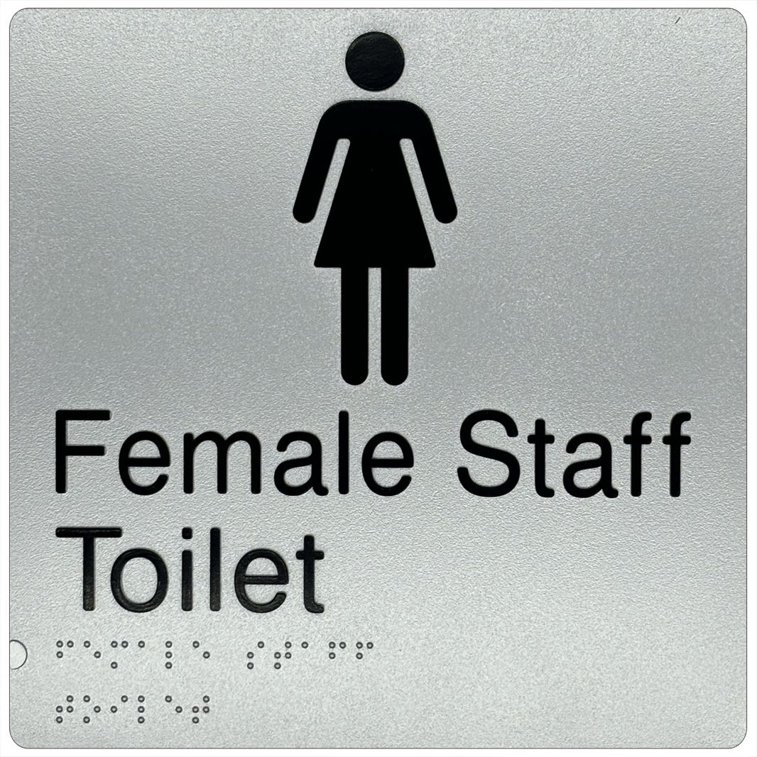 Braille & Tactile Female Staff Toilet Sign – Bractile