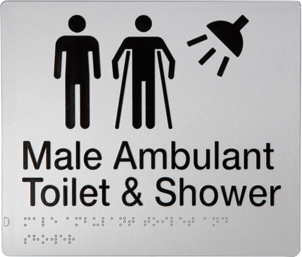 Braille & Tactile Male Ambulant Toilet & Shower Sign – Bractile Signs