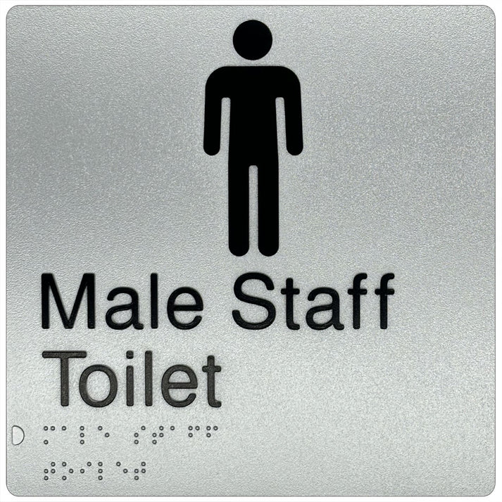 Braille & Tactile Male Staff Toilet Sign – Bractile