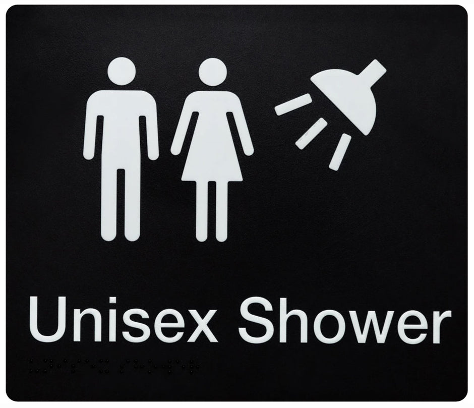 Braille & Tactile Unisex Shower Sign – Bractile