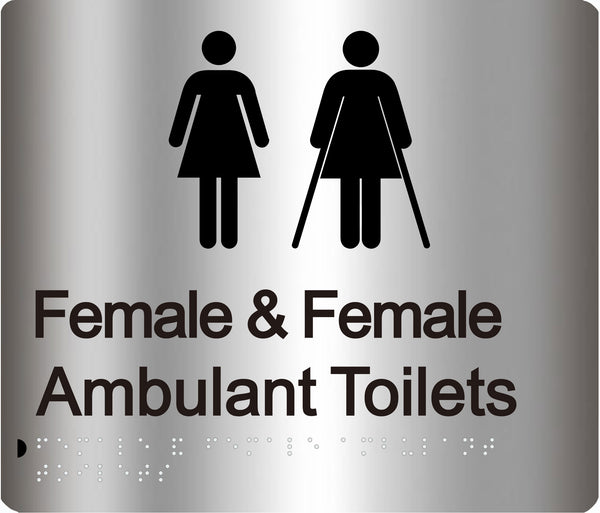 Female Toilet & Female Ambulant Toilet Sign (Airlock Sign) - Aluminium ...