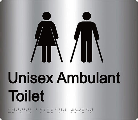 Unisex Ambulant Toilet Sign - Aluminium – Bractile Signs