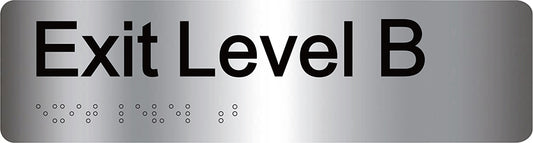 Braille & Tactile Exit Level B Sign – Bractile