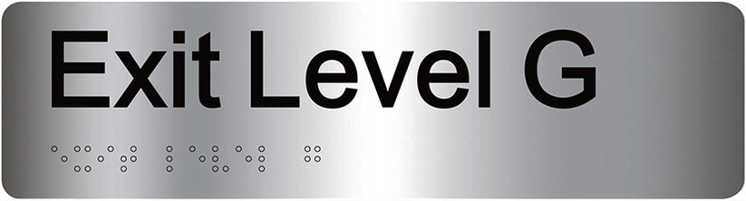 Braille & Tactile Exit Level Ground Sign - Aluminium – Bractile