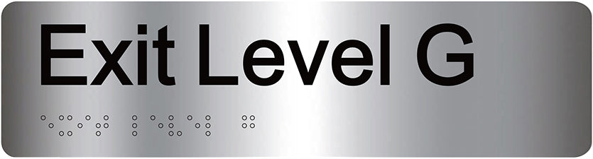 Braille & Tactile Exit Level Ground Sign - Aluminium – Bractile Signs
