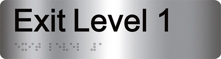 Braille & Tactile Exit Level 1 Sign – Bractile