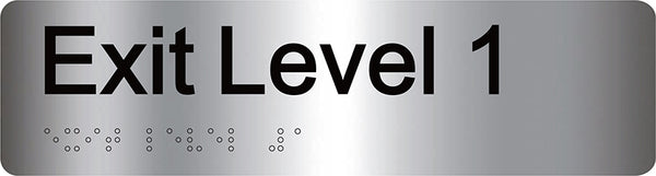 Braille & Tactile Exit Level 1 Sign – Bractile Signs