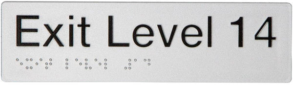 Braille & Tactile Exit Level 14 Sign – Bractile Signs