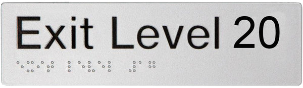 Braille & Tactile Exit Level 20 Sign – Bractile Signs