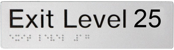 Braille & Tactile Exit Level 25 Sign – Bractile Signs