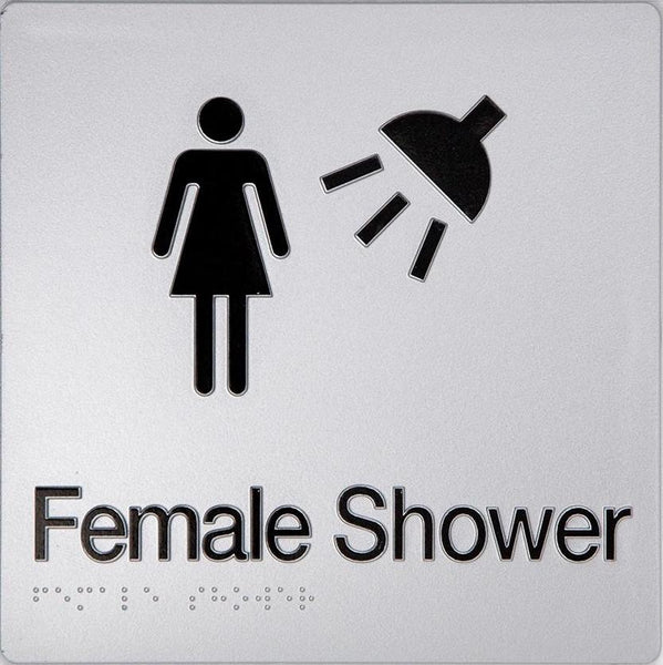 Braille & Tactile Female Shower Sign – Bractile Signs