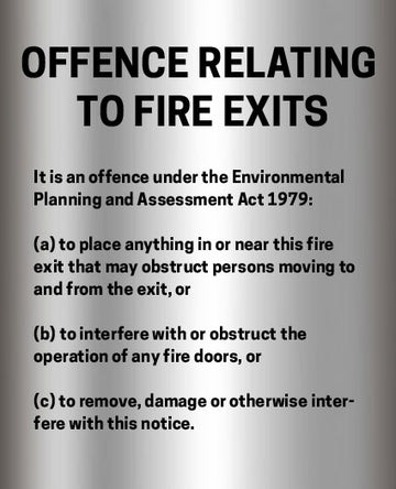Offence Relating to Fire Exits Sign - Aluminium – Bractile Signs